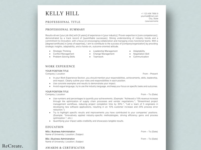 Modern 2026 Resume Template | Application | Cover Letter | Reference ...