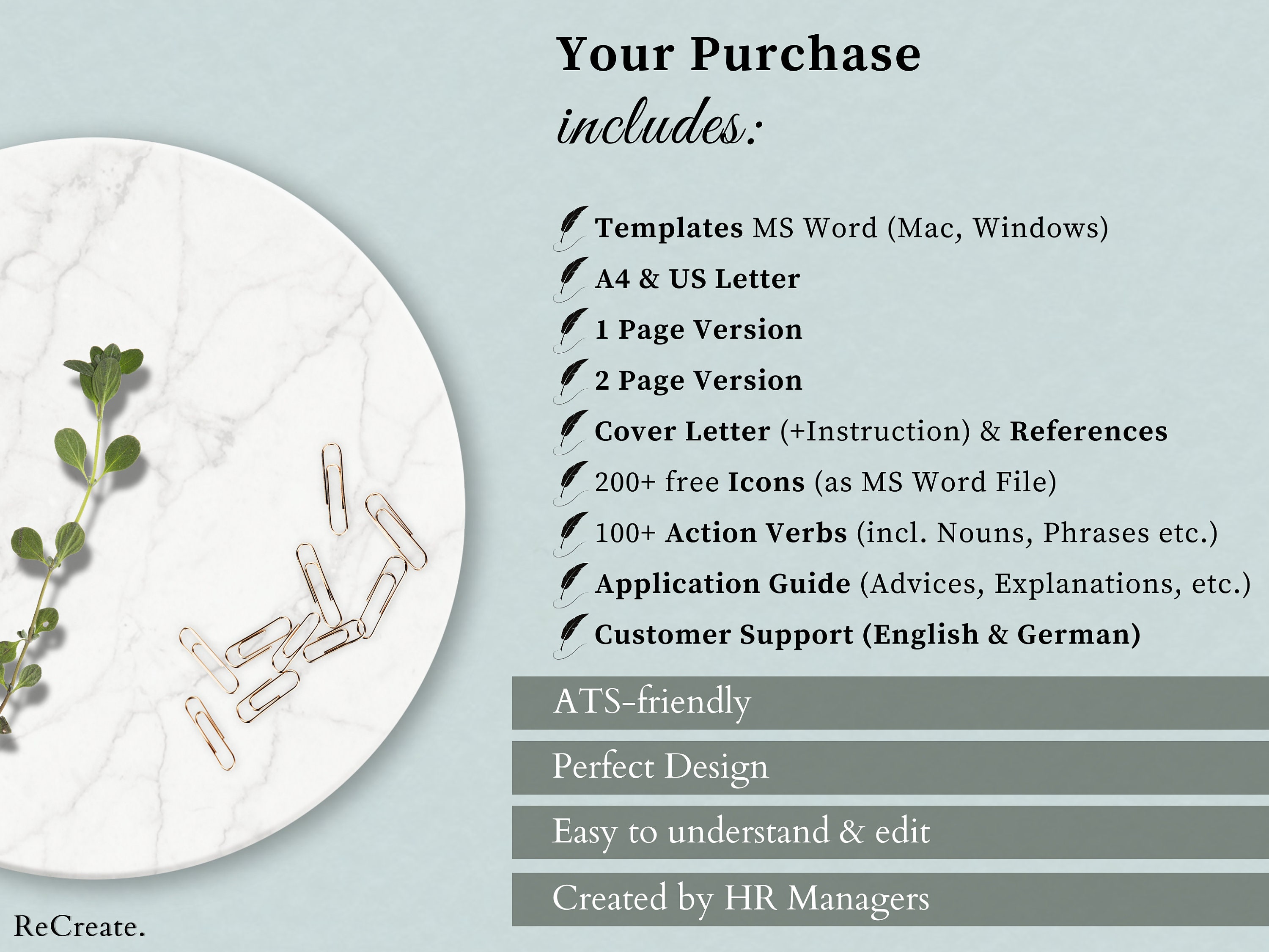 Modern 2024 Resume Template Application for Word Inclusive Cover Letter ...