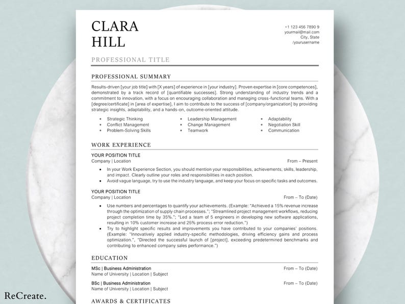 Professional 2026 Resume Template Incl. Cover Letter & Reference ...