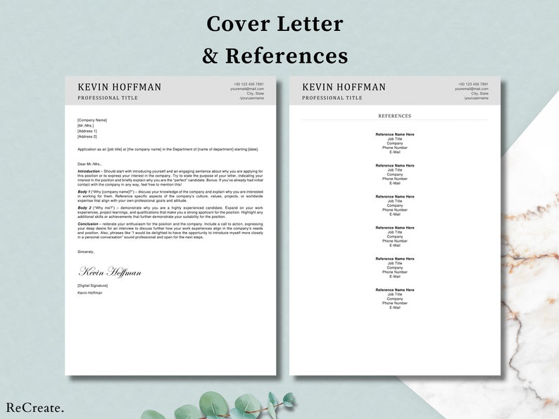 Modern 2024 Resume Template Application for Word Inclusive Cover Letter ...