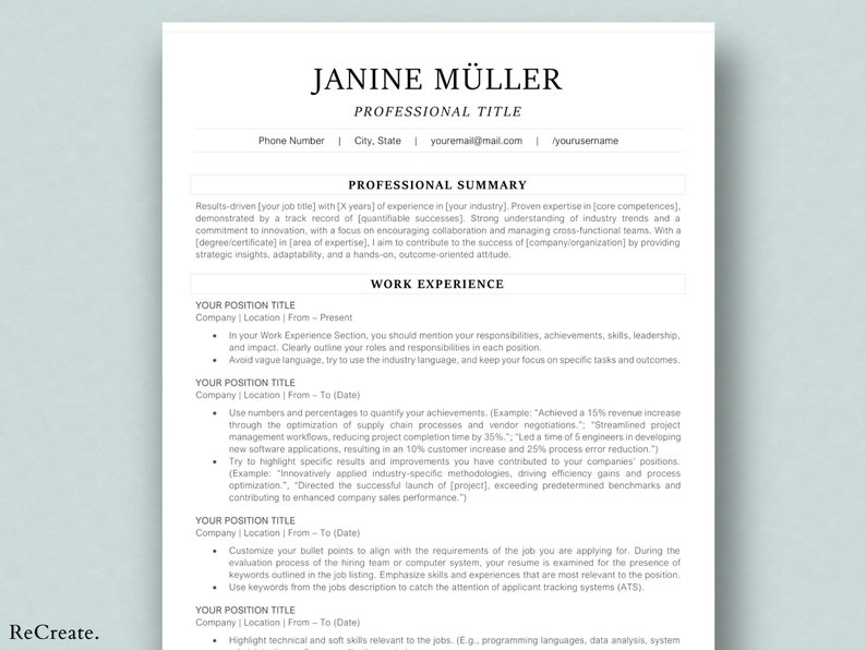 Professional 2025 Resume Template | Cover Letter & References ...
