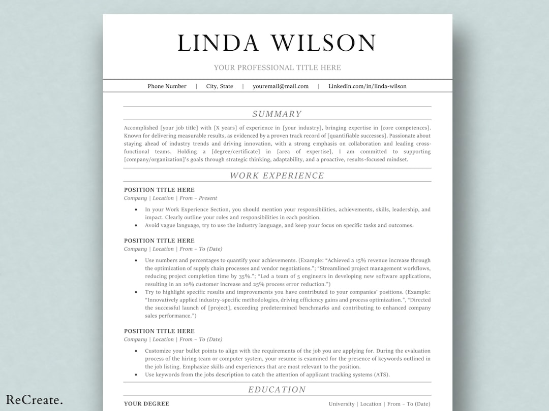 Professional 2025 Resume Template MS Word | Cover Letter & References ...