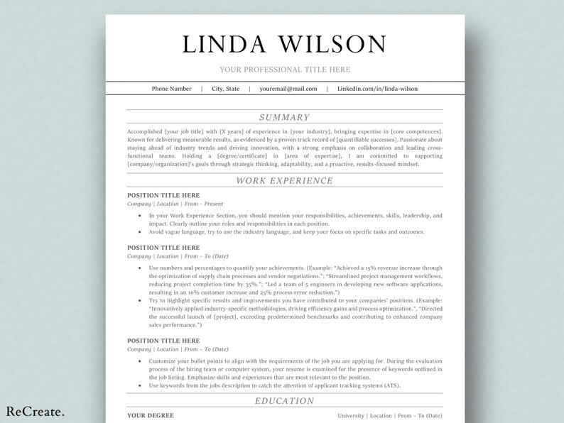 Professional 2025 Resume Template MS Word | Cover Letter & References ...