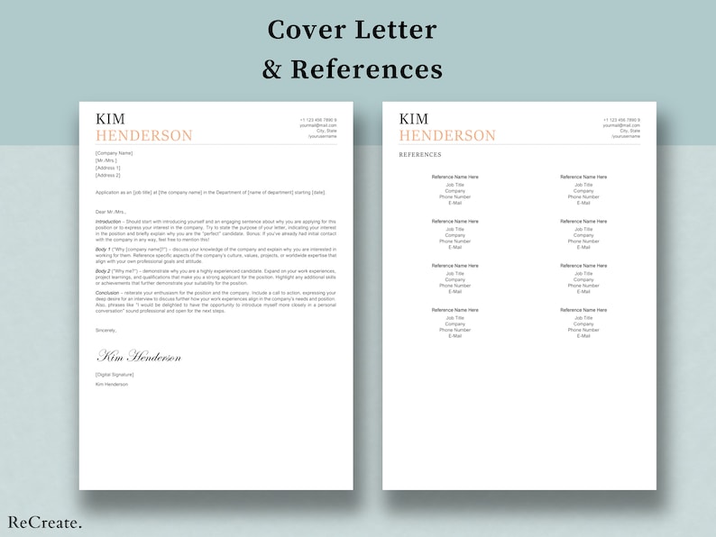 Professional 2026 Resume Template Incl. Cover Letter & Reference ...