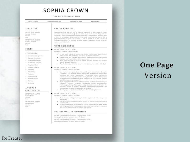 Professional 2025 Resume Template MS Word | Cover Letter & References ...