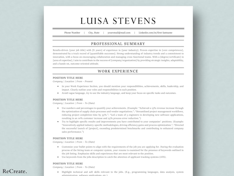 Professional 2026 Resume Template MS Word | Cover Letter & References ...