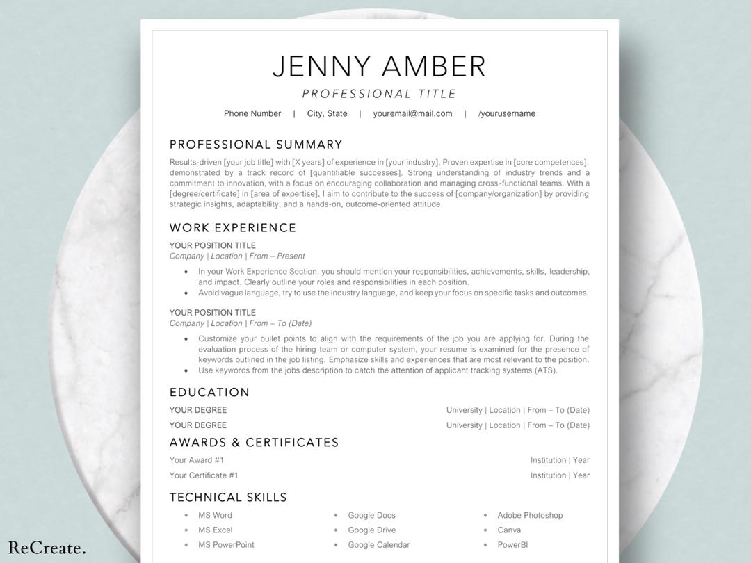 Professional 2025 Resume Template MS Word | Cover Letter & References ...