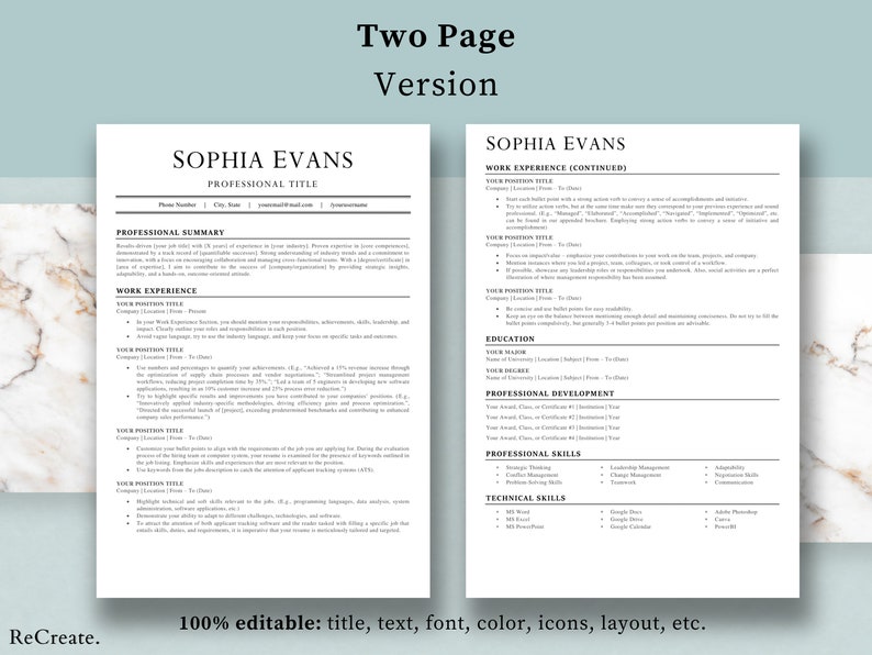 Professional 2026 Resume Template MS Word | Cover Letter & References ...
