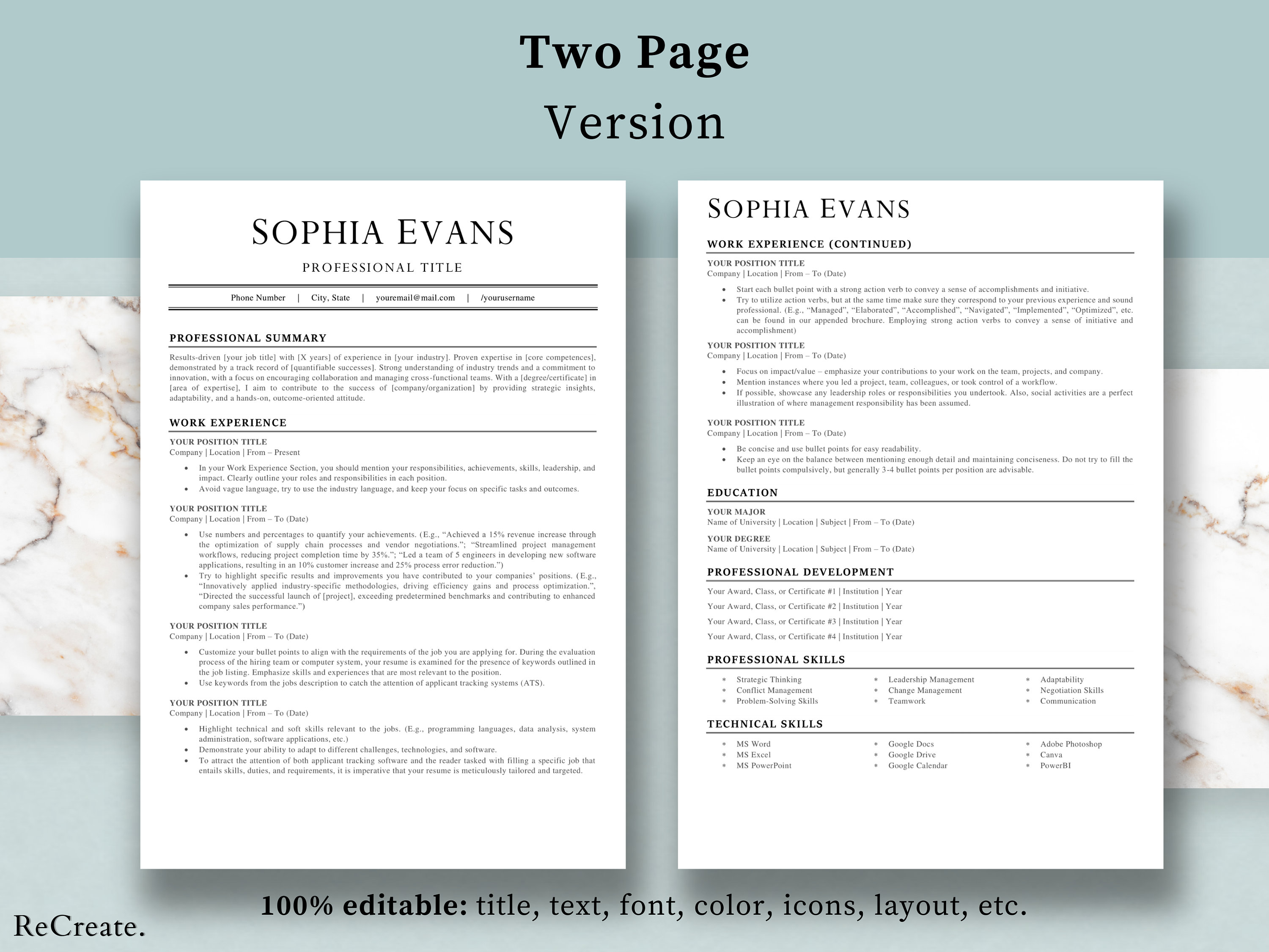 Professional 2026 Resume Template MS Word | Cover Letter & References ...