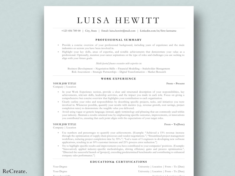 Professional 2025 Resume Template MS Word | Cover Letter & References ...