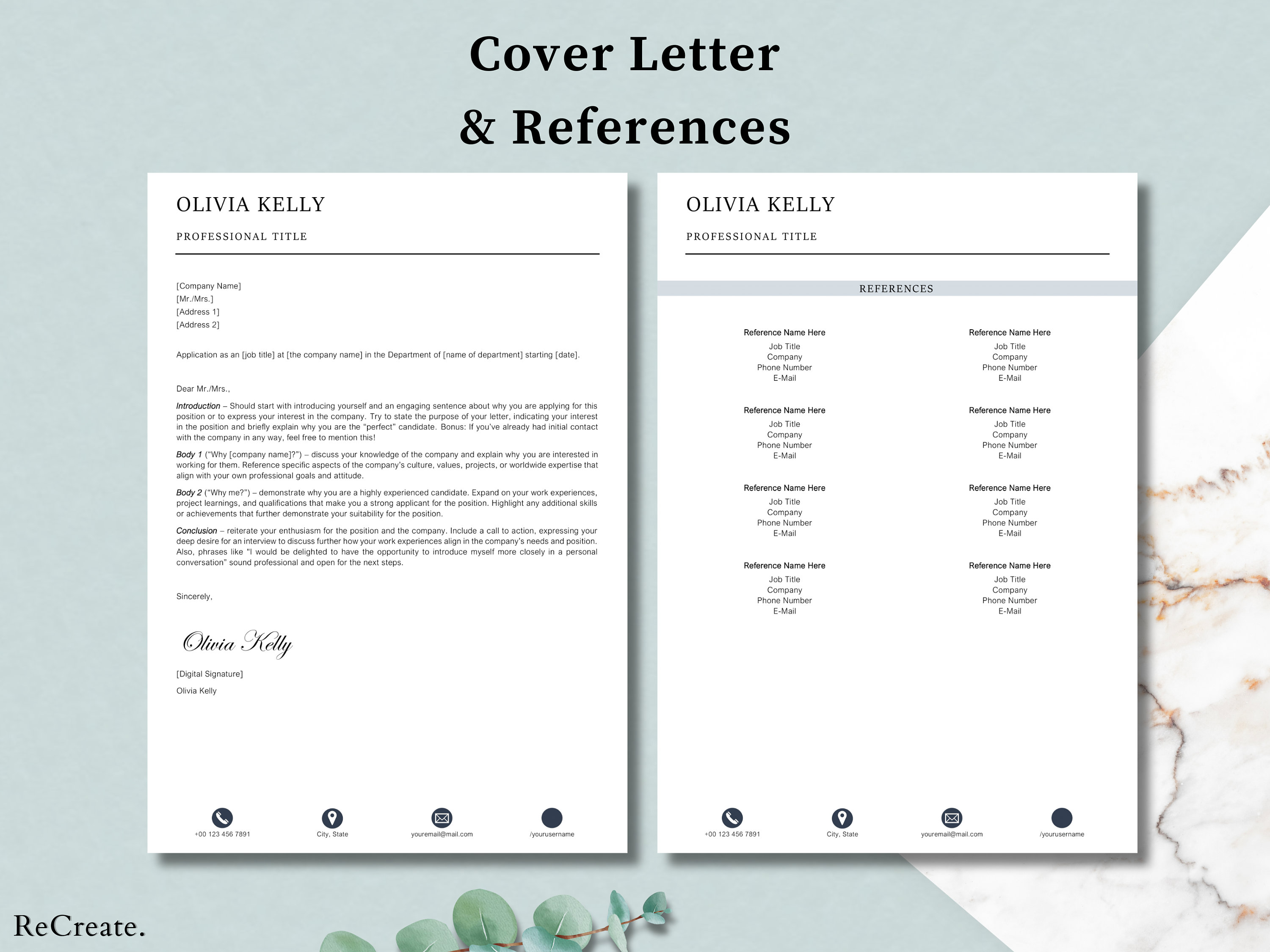 2025 Word Resume Template Incl. Cover Letter & Reference Template ...