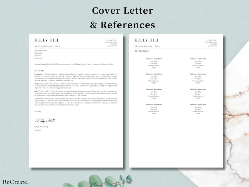 Modern 2026 Resume Template | Application | Cover Letter | Reference ...