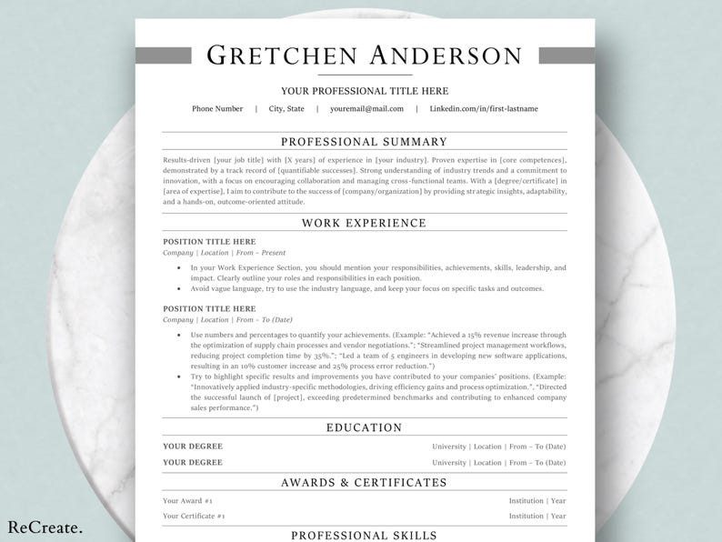 Professional 2026 Resume Template MS Word | Cover Letter & References ...
