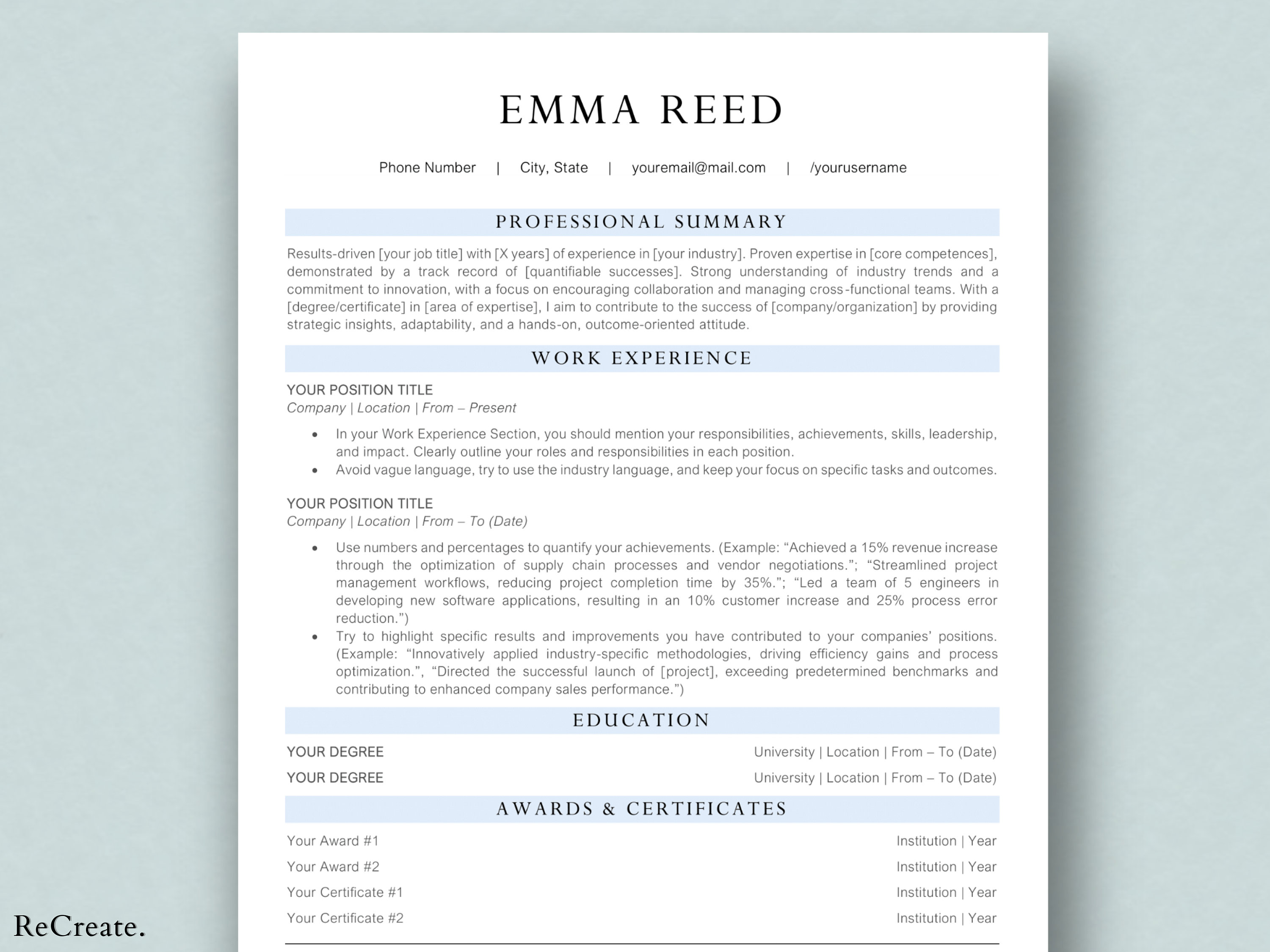 Professional 2025 Resume Template MS Word | Cover Letter & References ...
