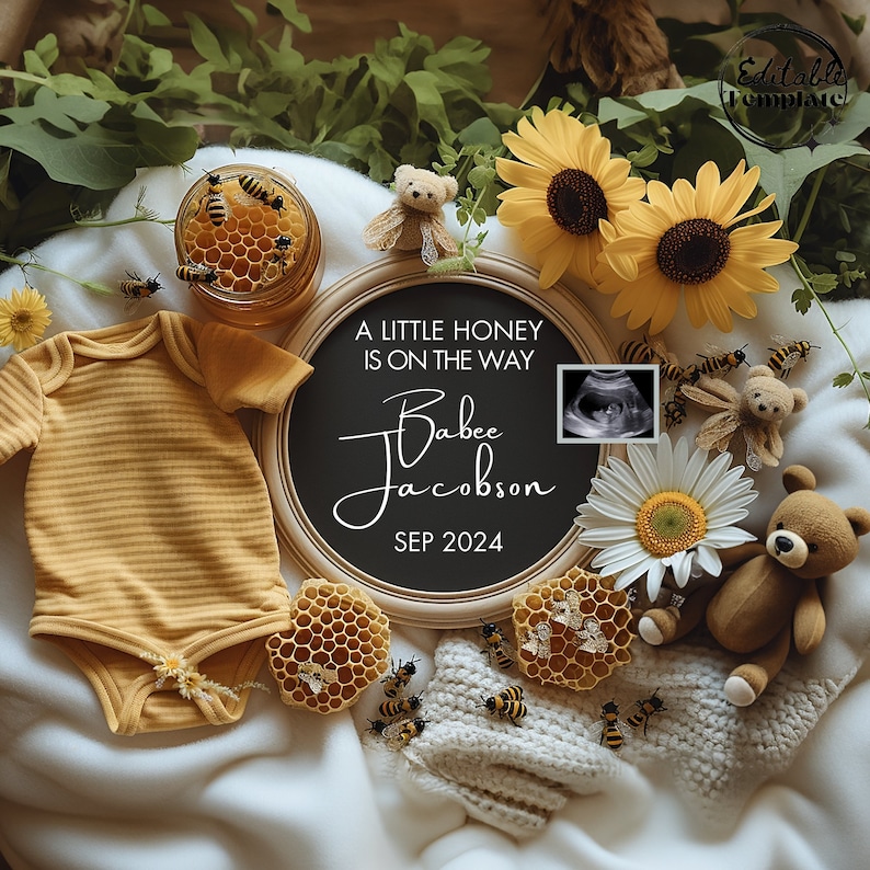 Digital Pregnancy Announcement Template Neutral Gender Reveal We're ...