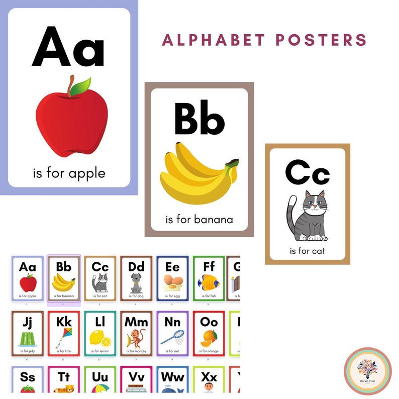 Large Format Alphabet Posters for Classroom Decor - Educational Wall ...