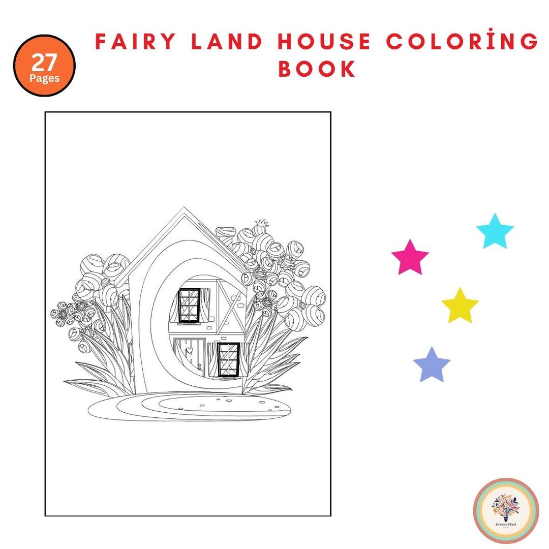 Fairyland House Coloring Book | Magical Fairy House Designs for Kids ...