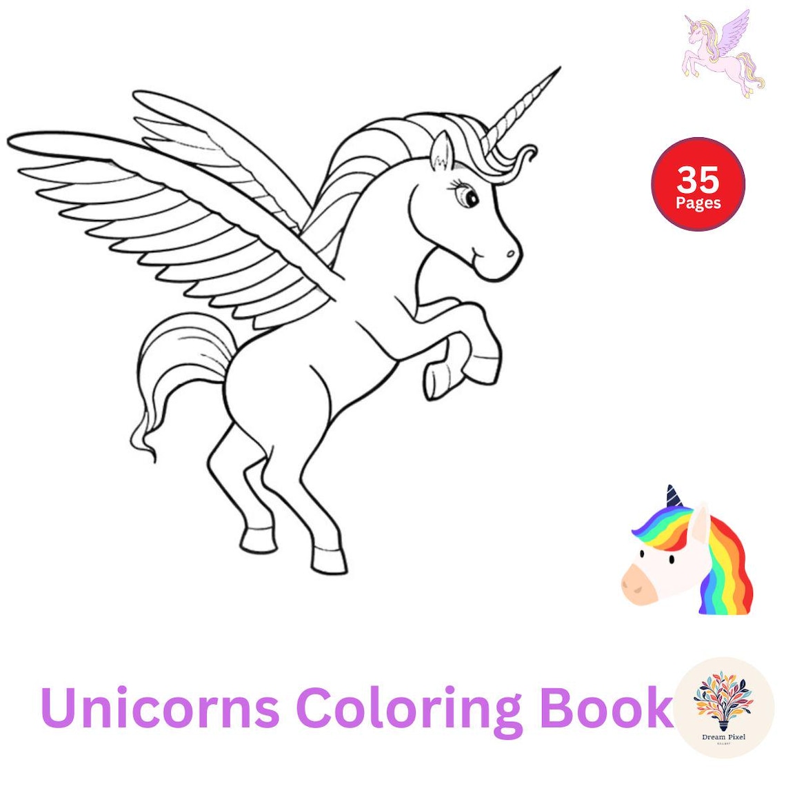 Unicorn Coloring Book | 30 Magical Pages | Printable PDF for Kids- Uni ...