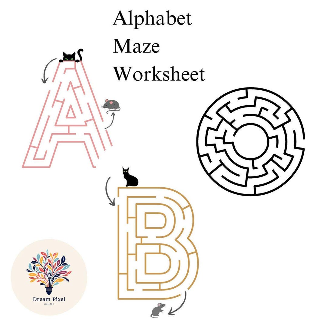 Printable Alphabet Maze Worksheets for Kids - Fun ABC Letter Maze ...