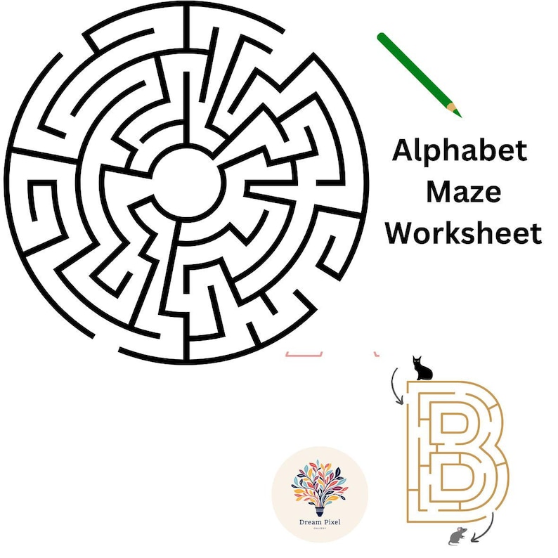 Printable Alphabet Maze Worksheets for Kids - Fun ABC Letter Maze ...