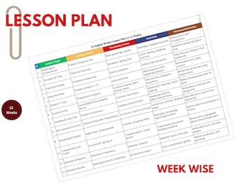 A1 Level English Lesson Plan – 12-week Curriculum + Weekly Lesson Plans ...