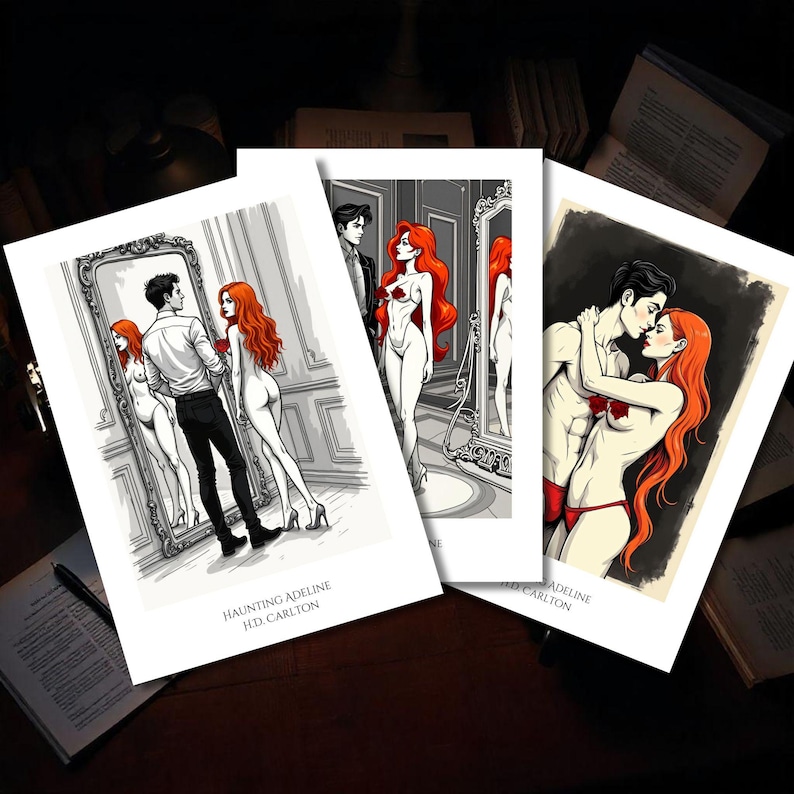 Haunting Adeline Inspired Illustrated Postcards Gothic Fanart Card Set ...