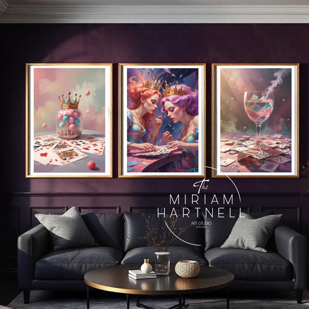 PINK GAMBIT Wall Art Set, Printable, Instant Download, Pastel Pink Wall ...