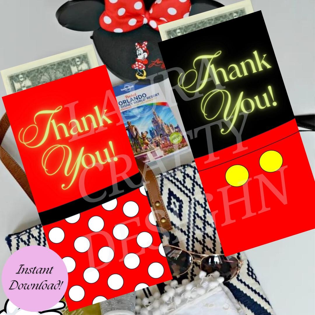 Thank You Mousekeeping Tip Envelope, Pack of 2 Download and Print - Etsy