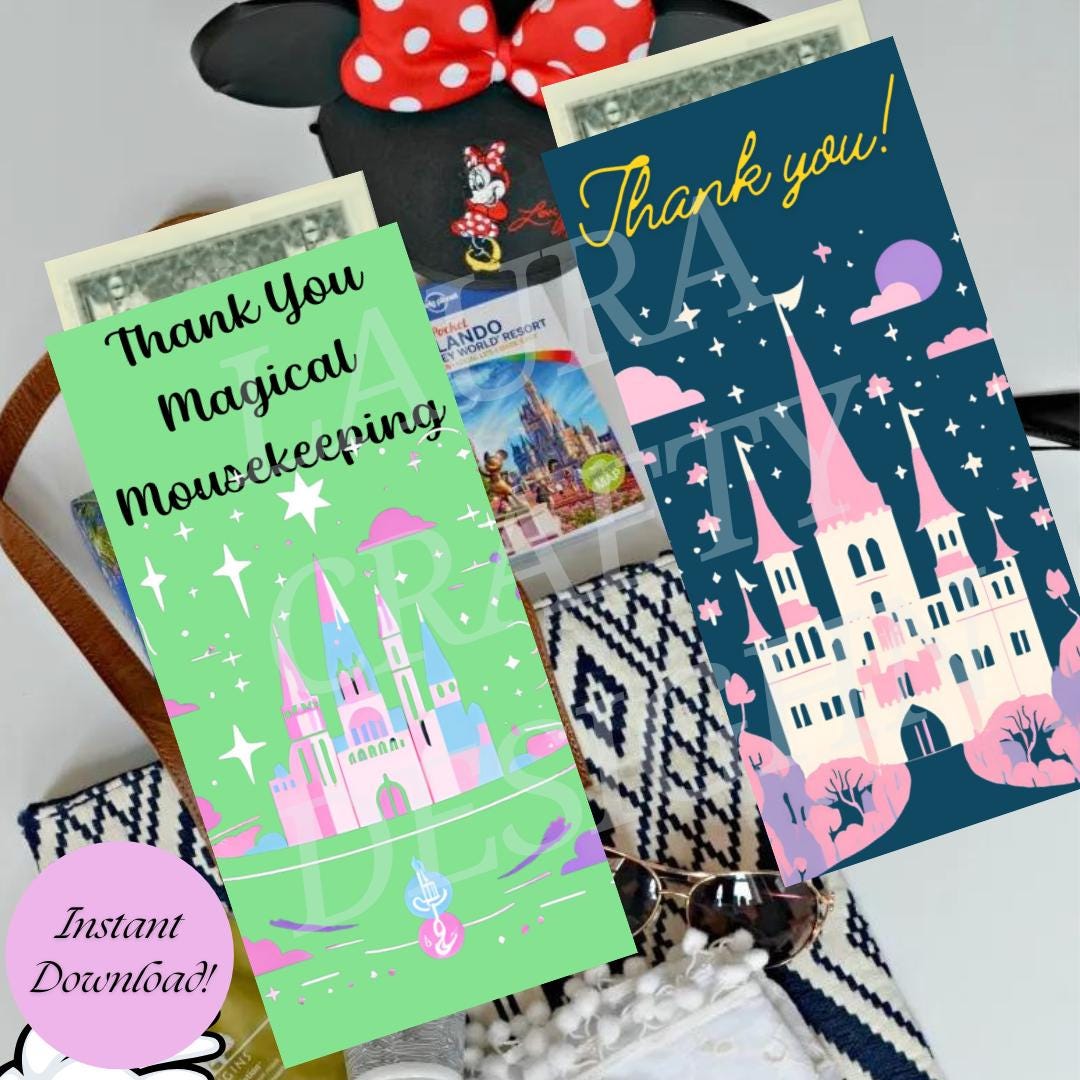 Thank You Mousekeeping Tip Envelope, Pack of 2 Download and Print - Etsy