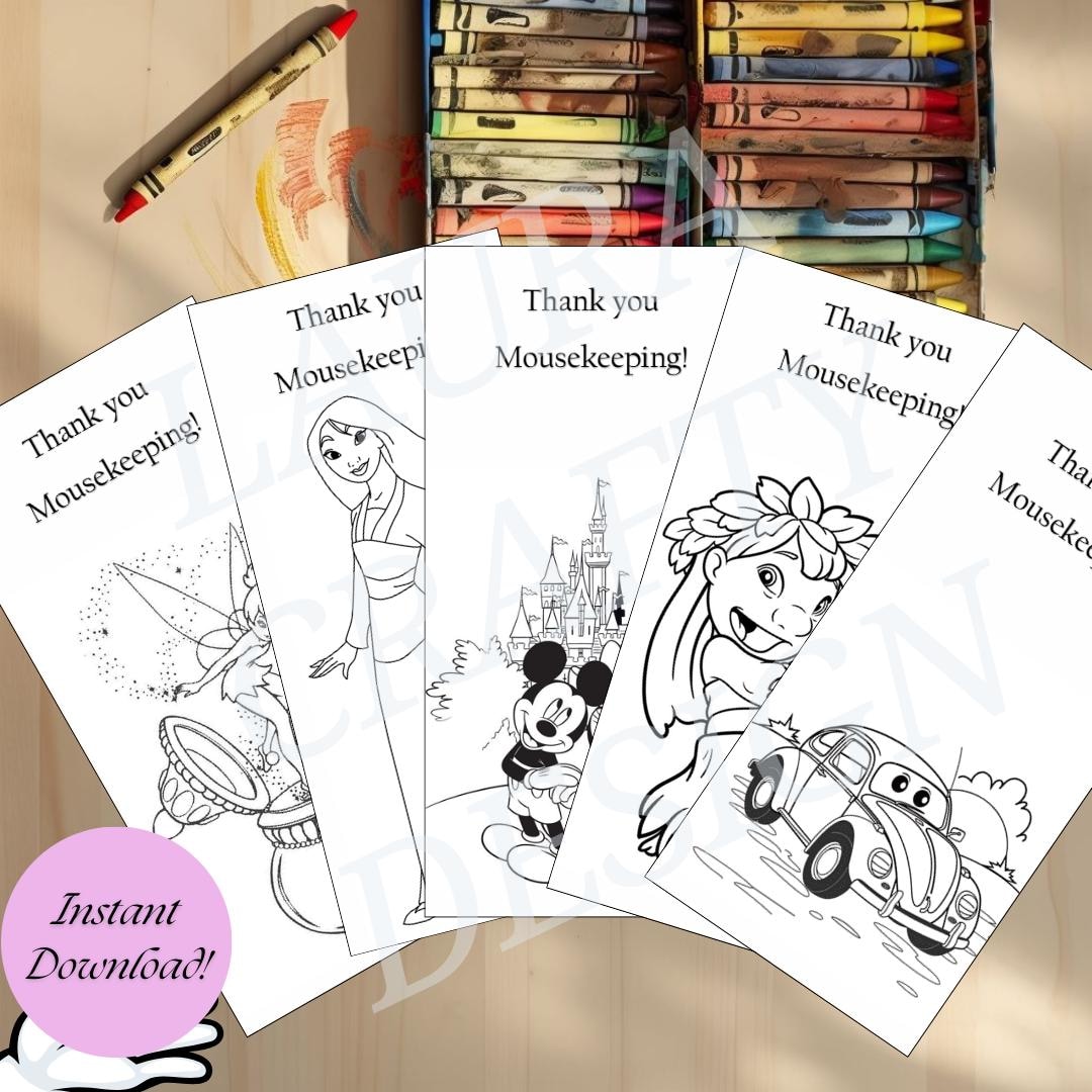 Thank You Mousekeeping Colouring Activity for Adults and Children, Pack ...