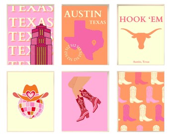 University of Texas Digital Prints - Etsy