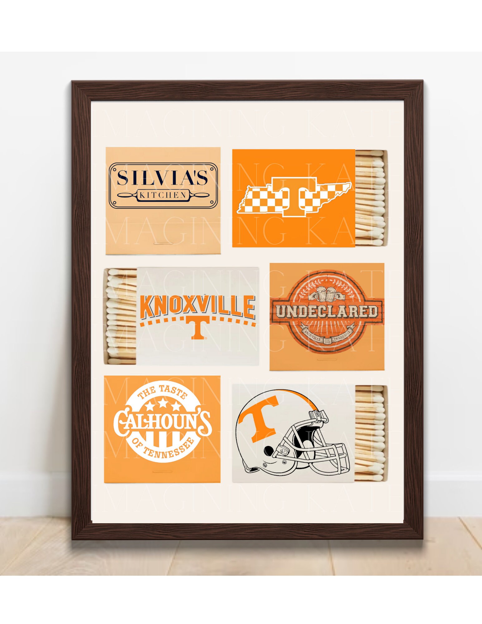 University of Tennessee Knoxville Orange Matchbook Poster Cute ...