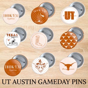 UT Austin Game Day Button Pins 3" Longhorn Spirit Pack for College ...