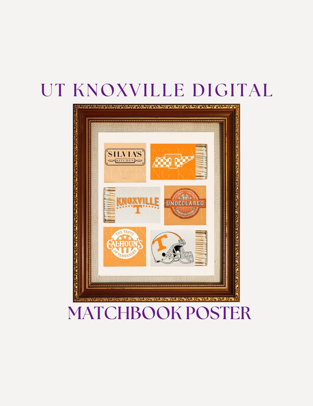 University of Tennessee Knoxville Orange Matchbook Poster Cute ...