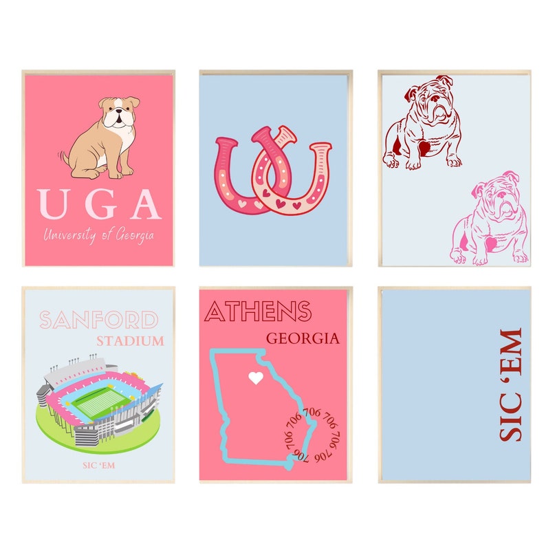 University of Georgia Wall Dorm Decor UGA Bulldogs Dorm Wall Posters ...