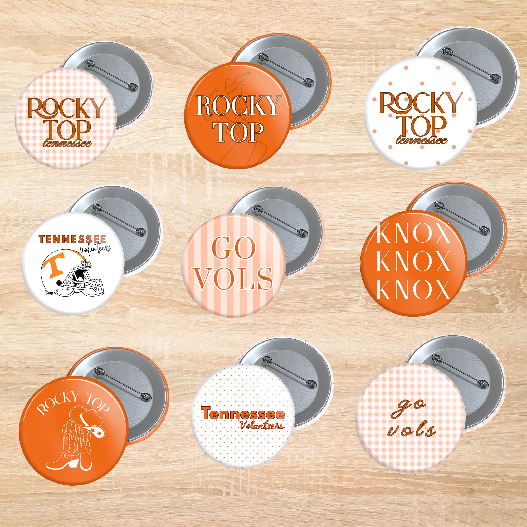 Tennessee Volunteers Game Day Button Pins 3 Inch Spirit Pack for ...