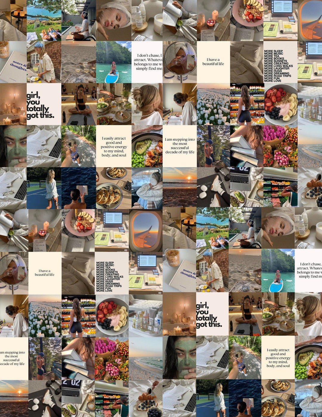 50 PCS | Clean Girl Aesthetic Mood Board Digital Prints | Collage Kit ...