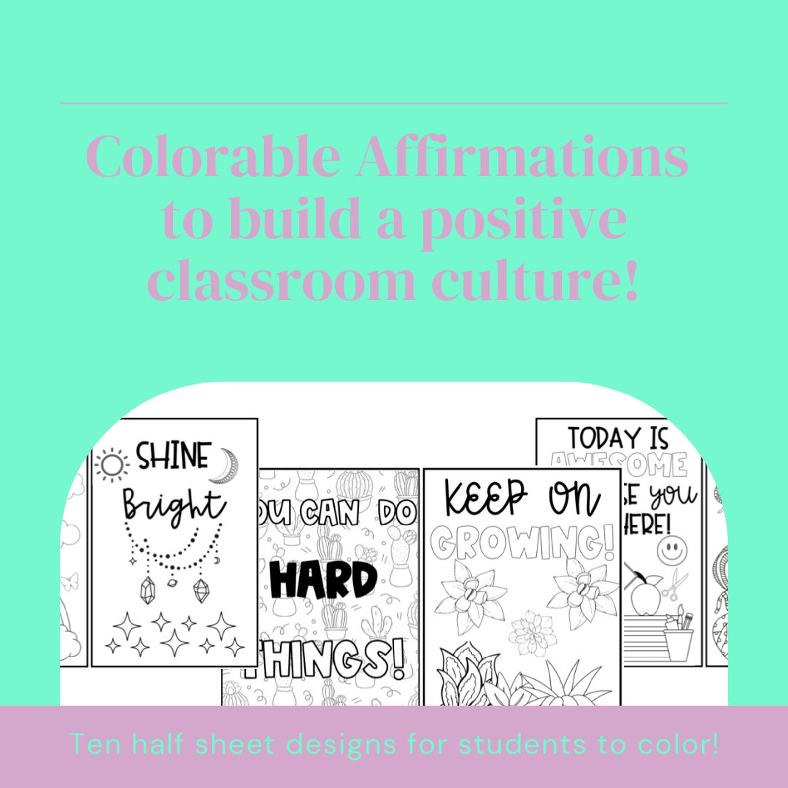 Printable Affirmations for Kids to Color - Etsy