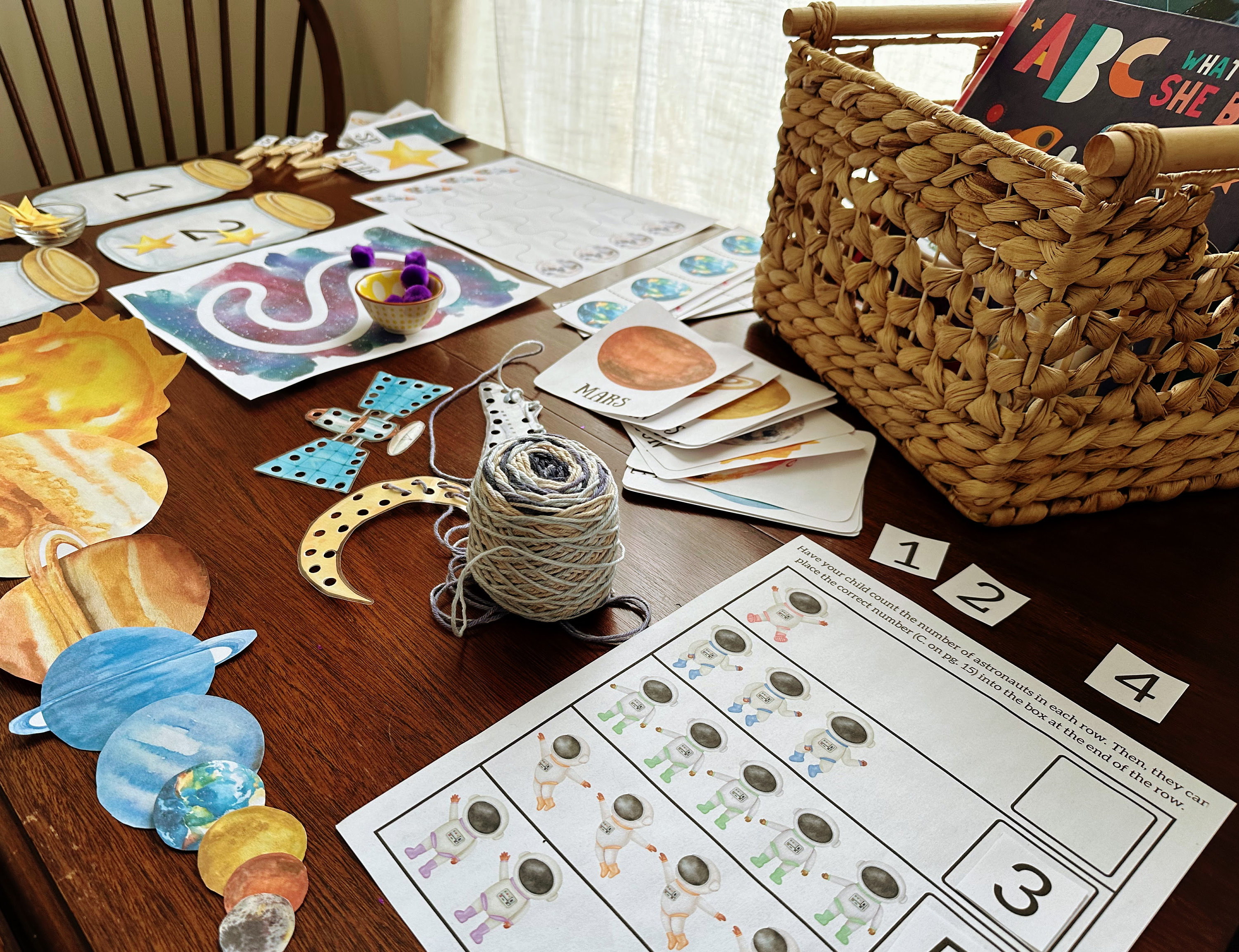 Outer Space Homeschool Printable, Early Learning Activities (digital ...