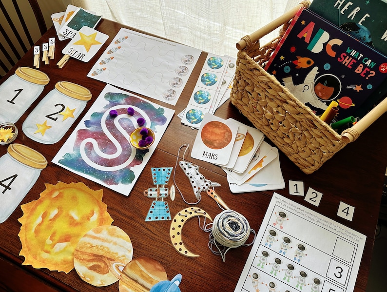 Outer Space Morning Basket Digital Download, Homeschool Printable | Pre ...