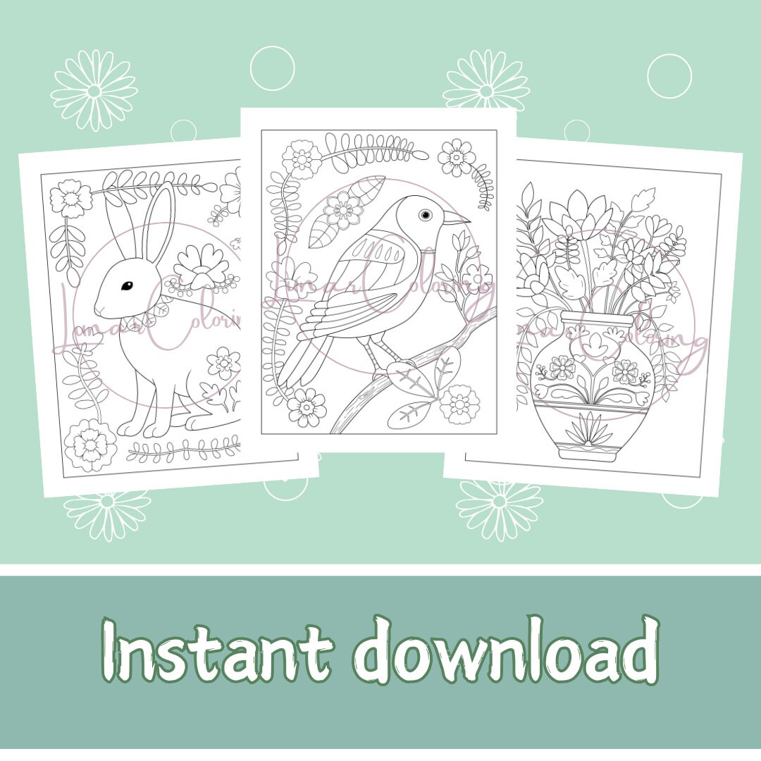 Folk Art Coloring Pages, Nature, Flowers, Coloring Pages for Adults ...