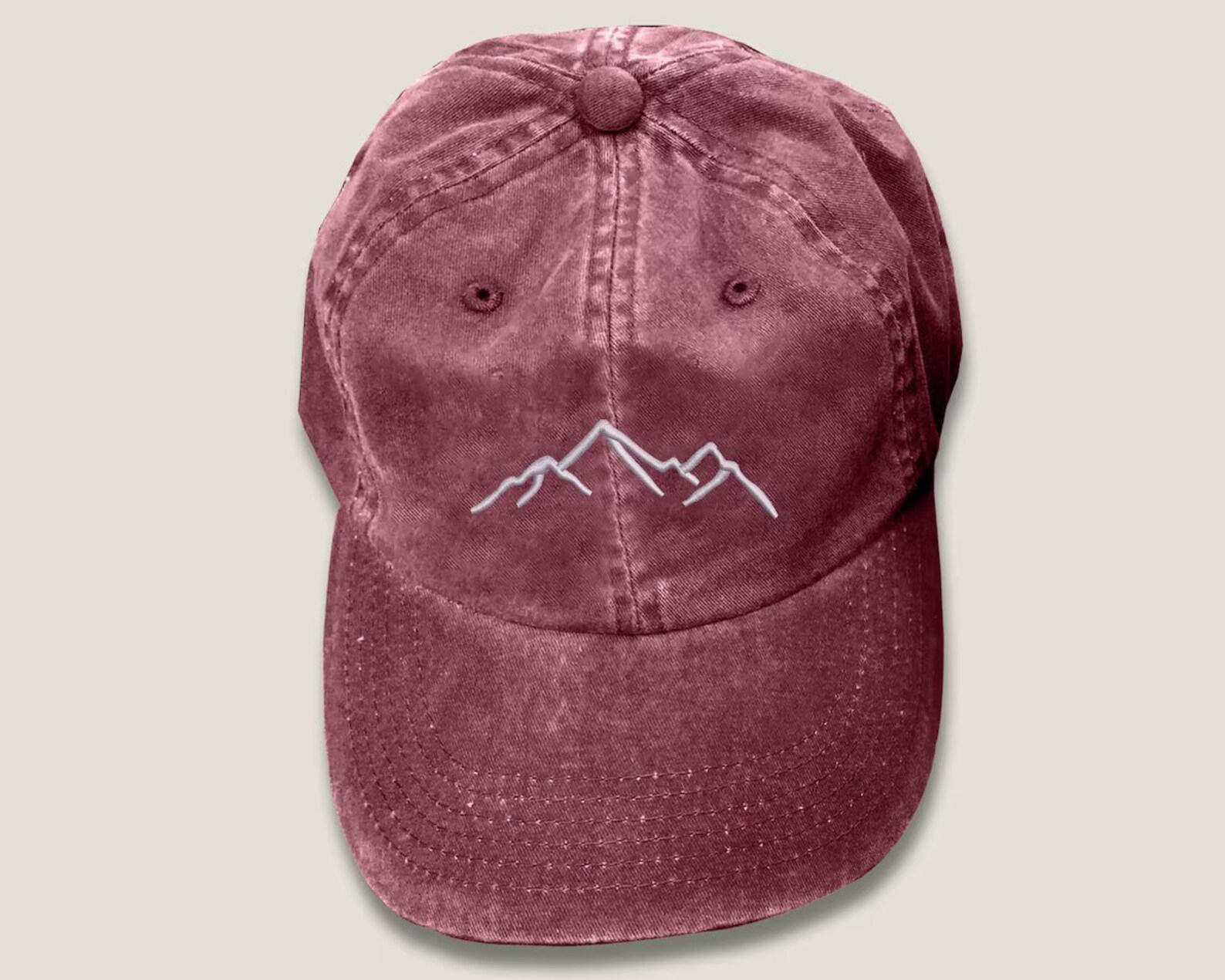Embroidered Mountain Hill Design Vintage Cap, Cotton Comfort Color ...
