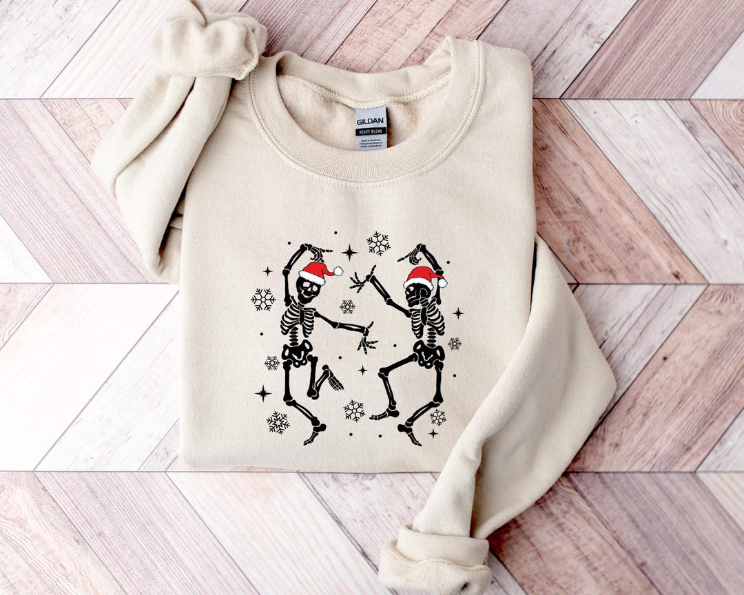 Christmas Dancing Skeleton Jumper, Skeleton Christmas Funny Sweatshirts ...