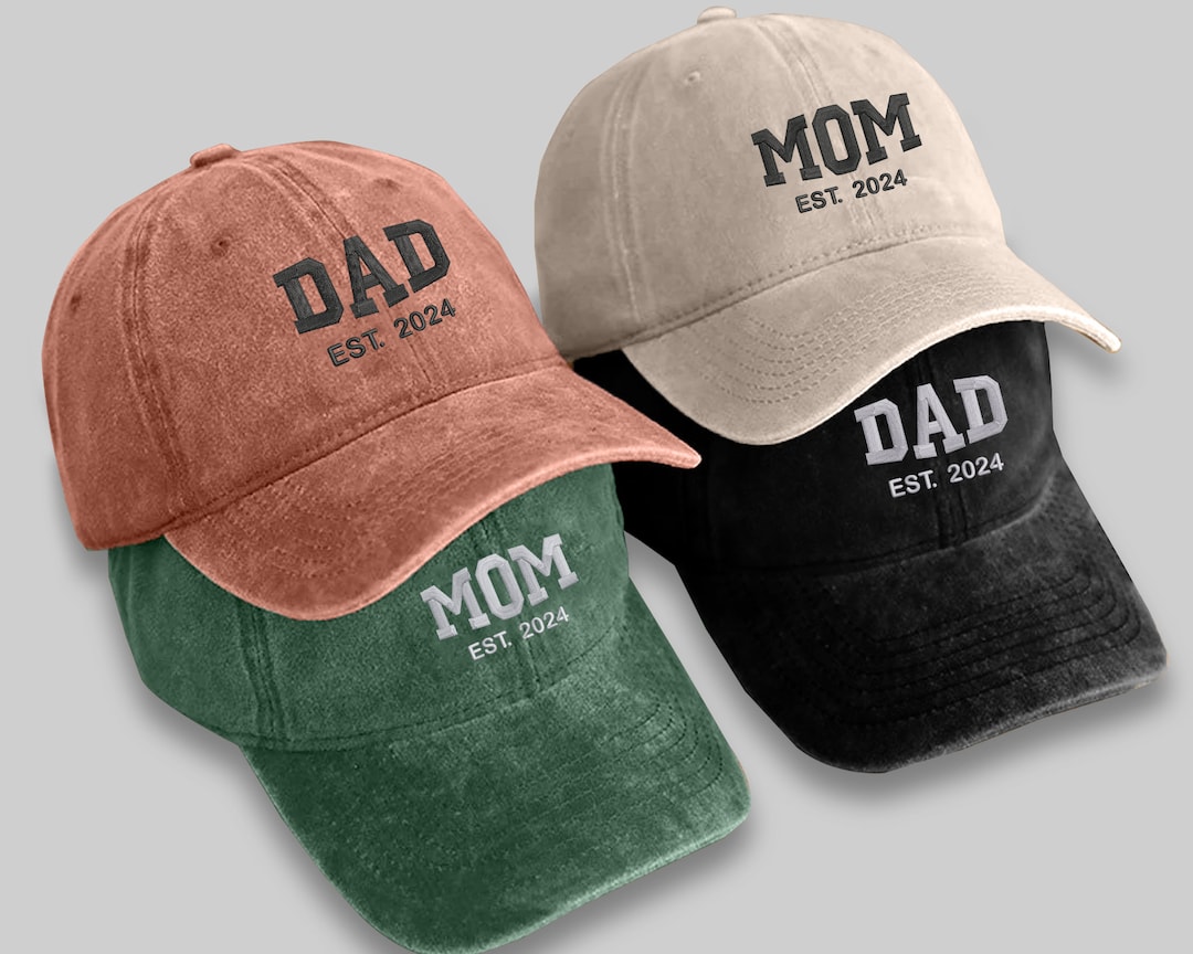 Custom Dad Vintage Caps, Embroidered Fathers Day Hats, Personalised Est ...
