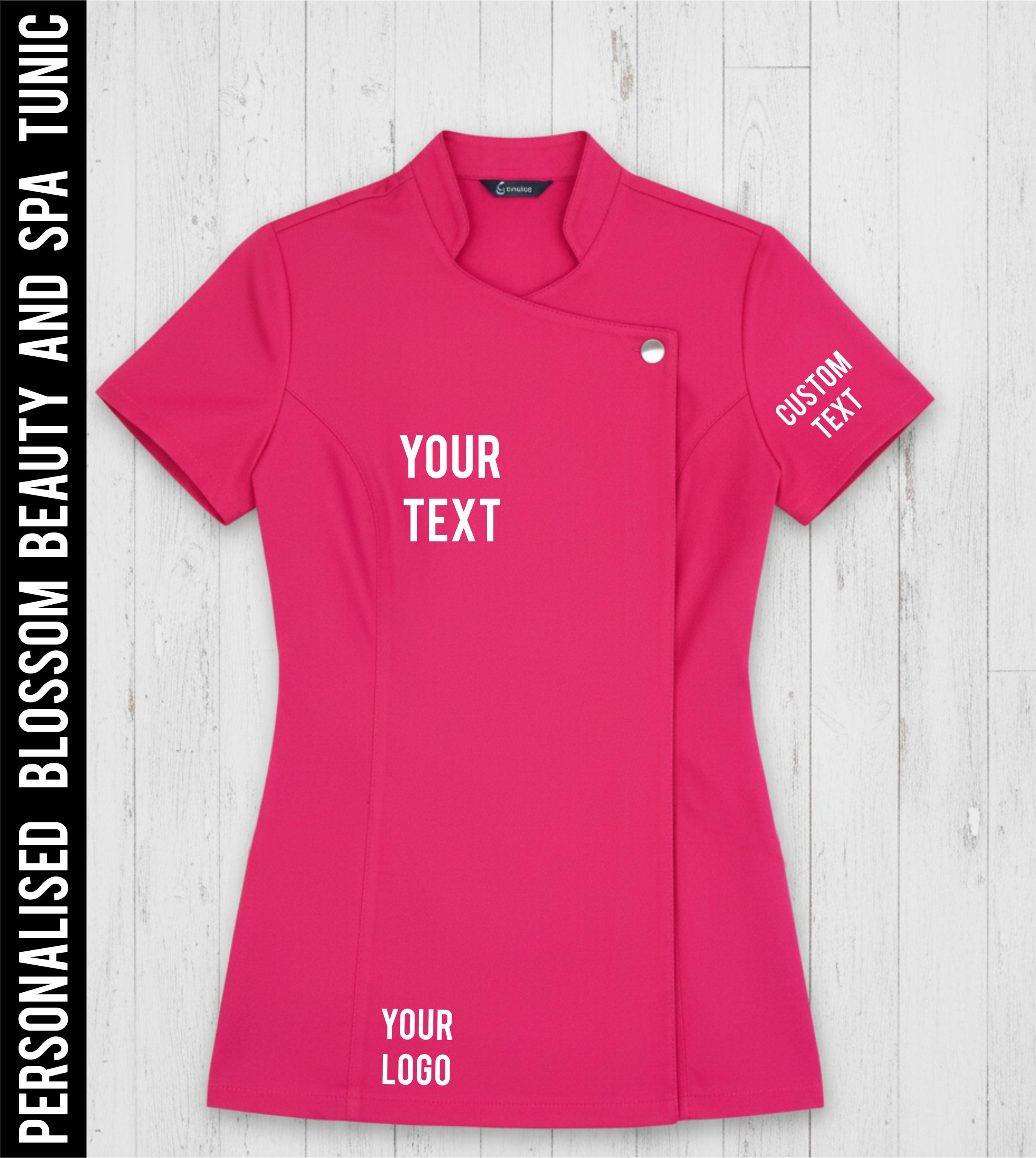Personalised Barbers Salon Tunic, Custom Your Text and Logo Printed ...