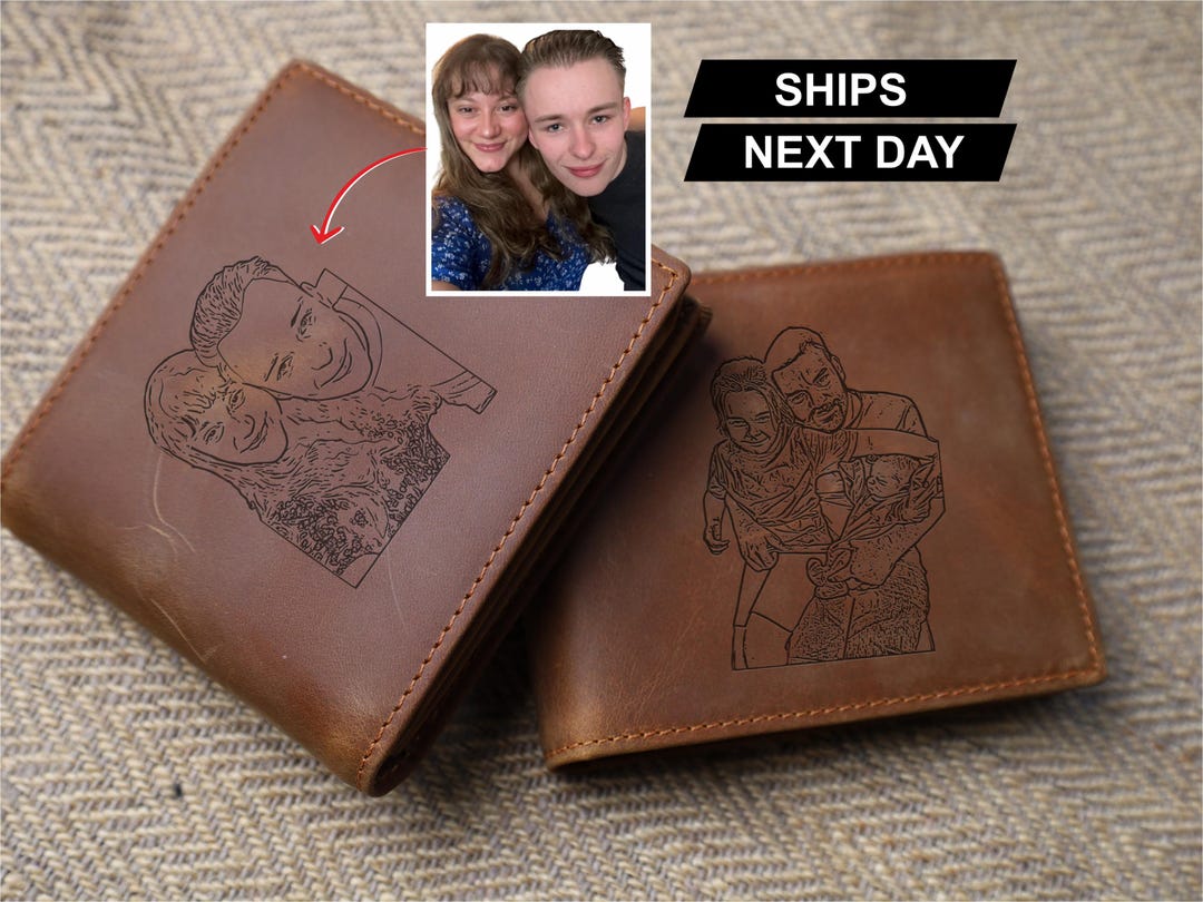 Personalised Engraved Photo Wallets, Custom Photo Outline Leather ...