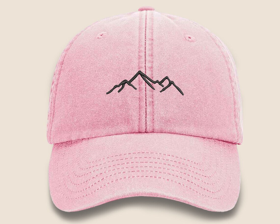 Embroidered Mountain Hill Design Vintage Cap, Cotton Comfort Color ...