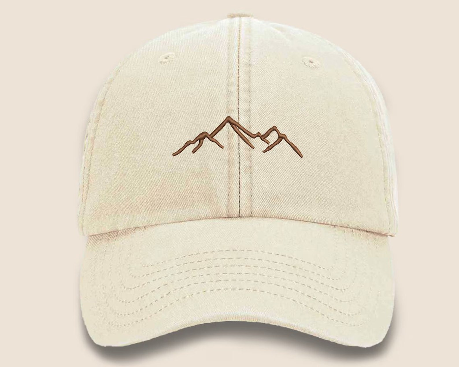 Embroidered Mountain Hill Design Vintage Cap, Cotton Comfort Color ...