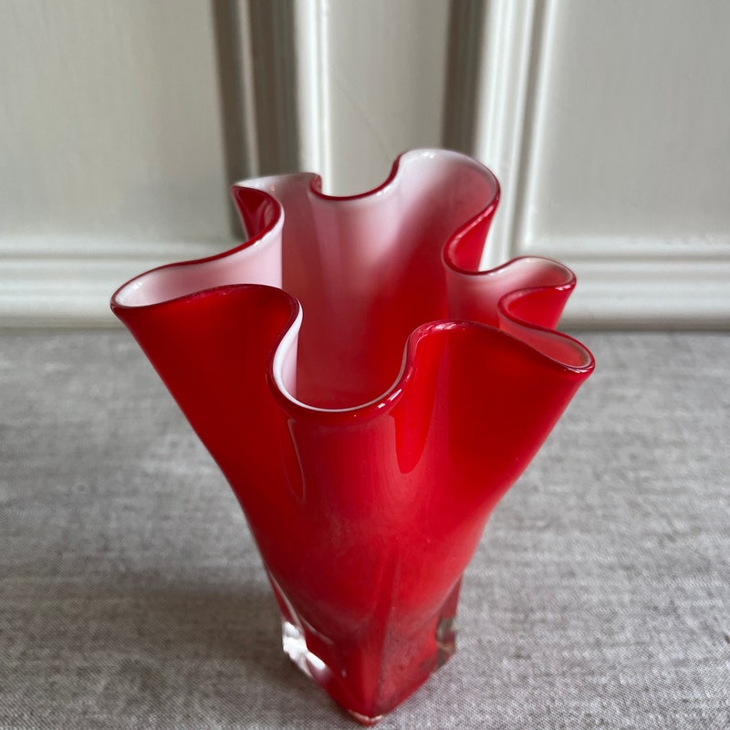 Ruffled Glass Vase - Etsy