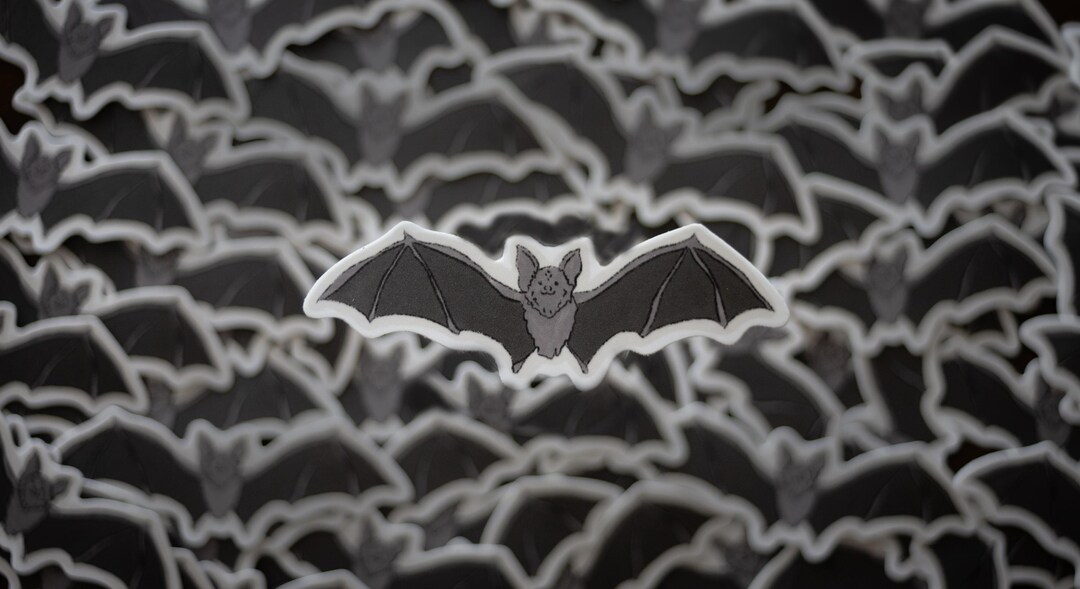 Cute Flying Bat Sticker - Spooky Halloween Bat Vinyl Decal - Etsy